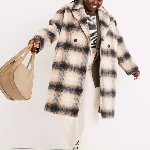Madewell | Jackets & Coats | Madewell Plus Courton Cocoon Coat In Plaid ...